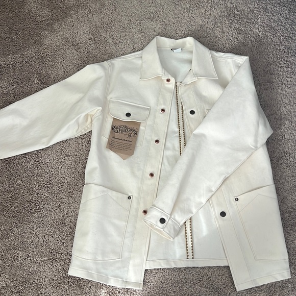 Railcar | Jackets & Coats | New With Tags Cream Denim Jacket | Poshmark